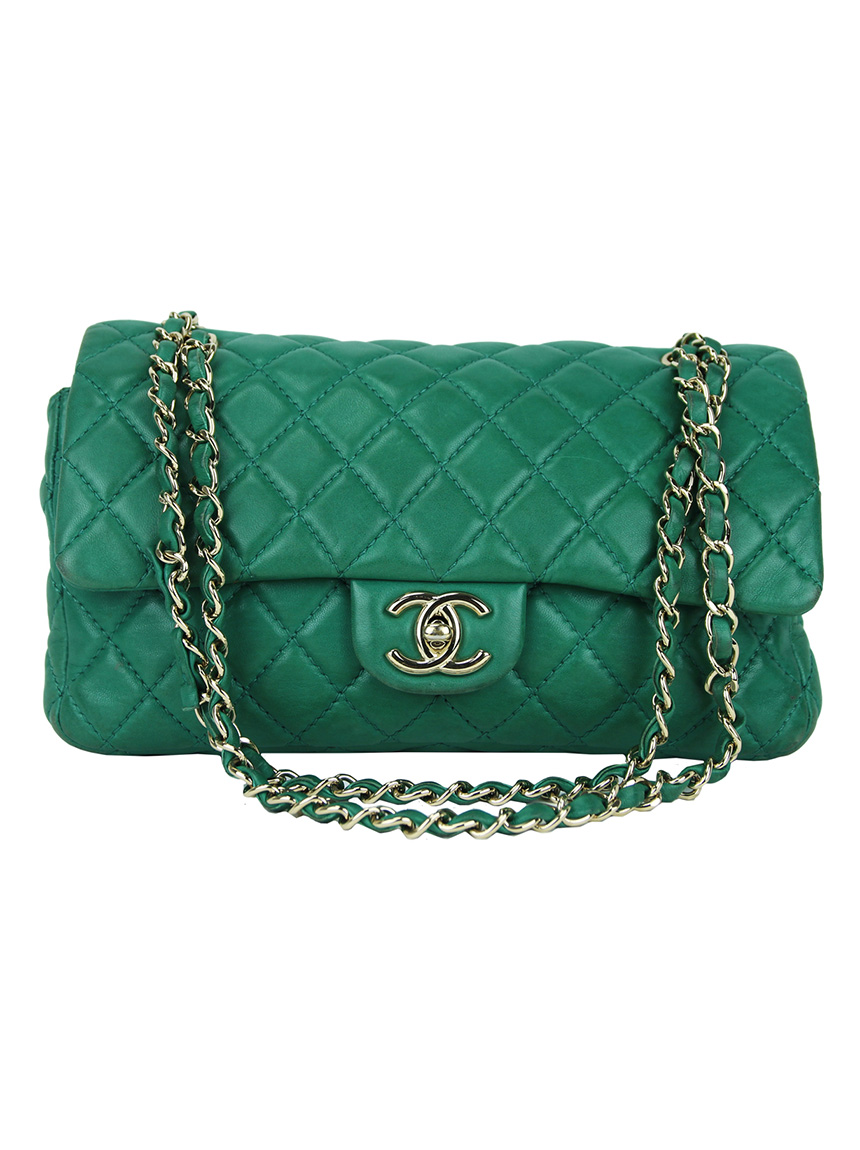 Bolsa Chanel Double Flap Verde Original - FY39 | Etiqueta Única
