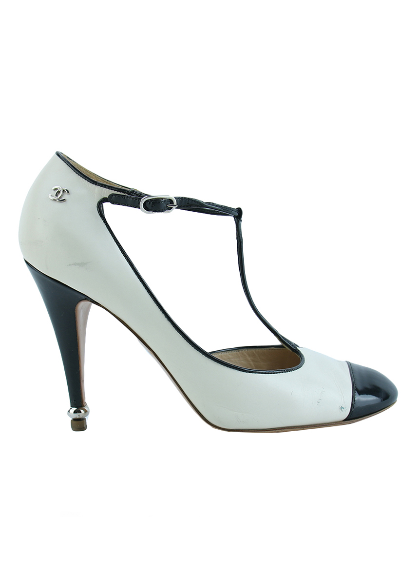Sapato Chanel Couro Bicolor Original - AMW53 | Etiqueta Única